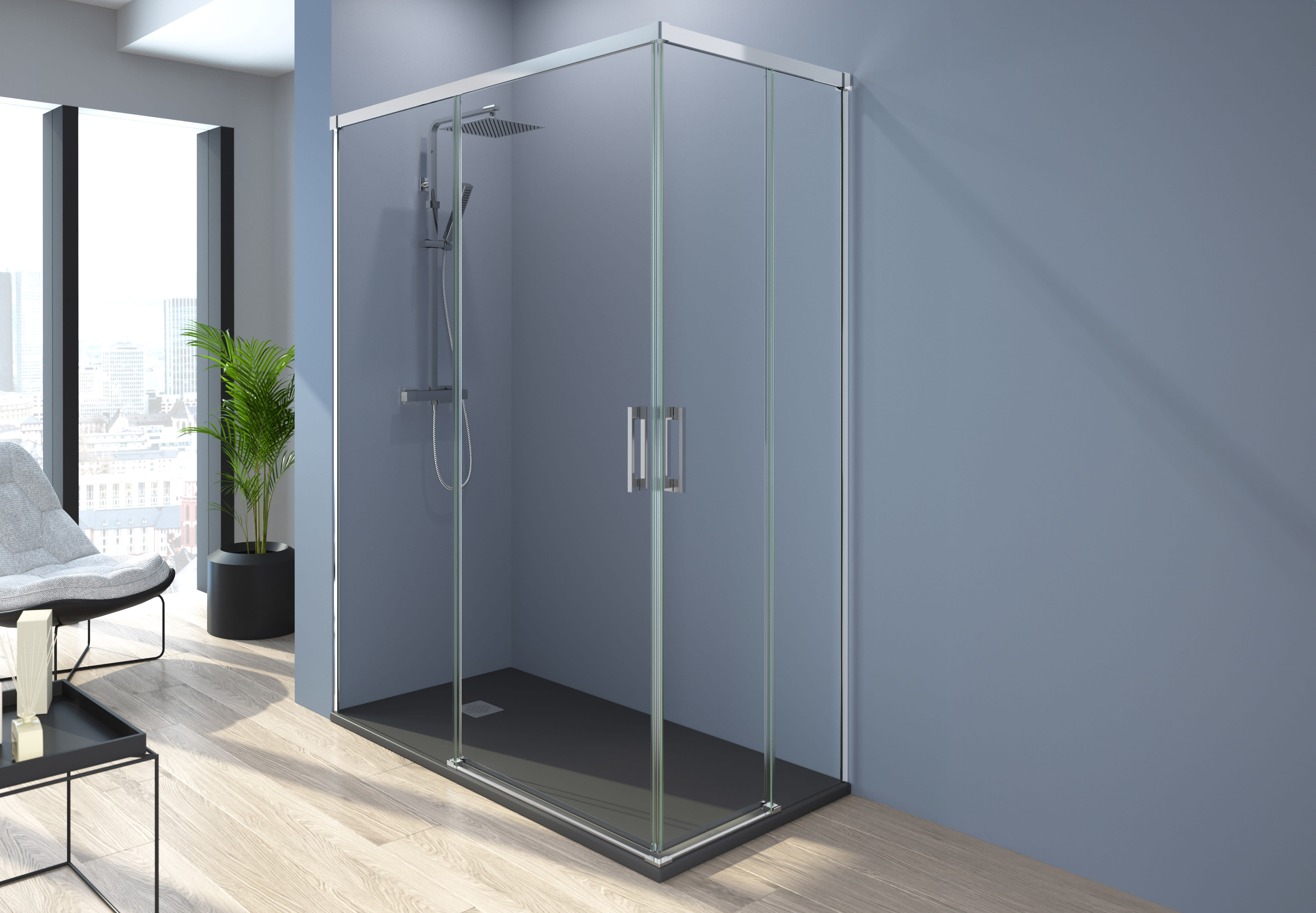 Mampara de ducha Oslo Angular (2F+2C) | Solomamparas